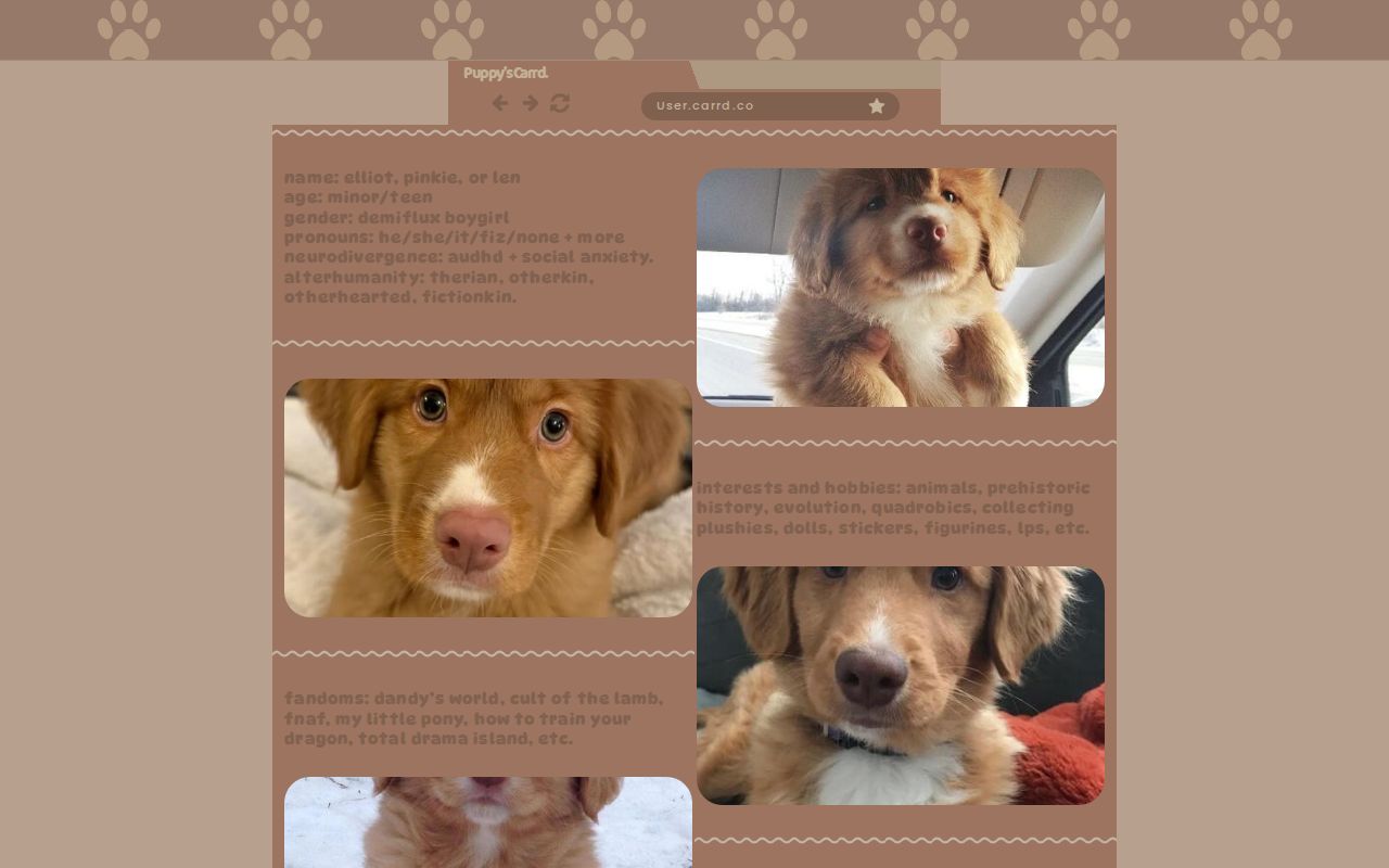Puppy’s Carrd